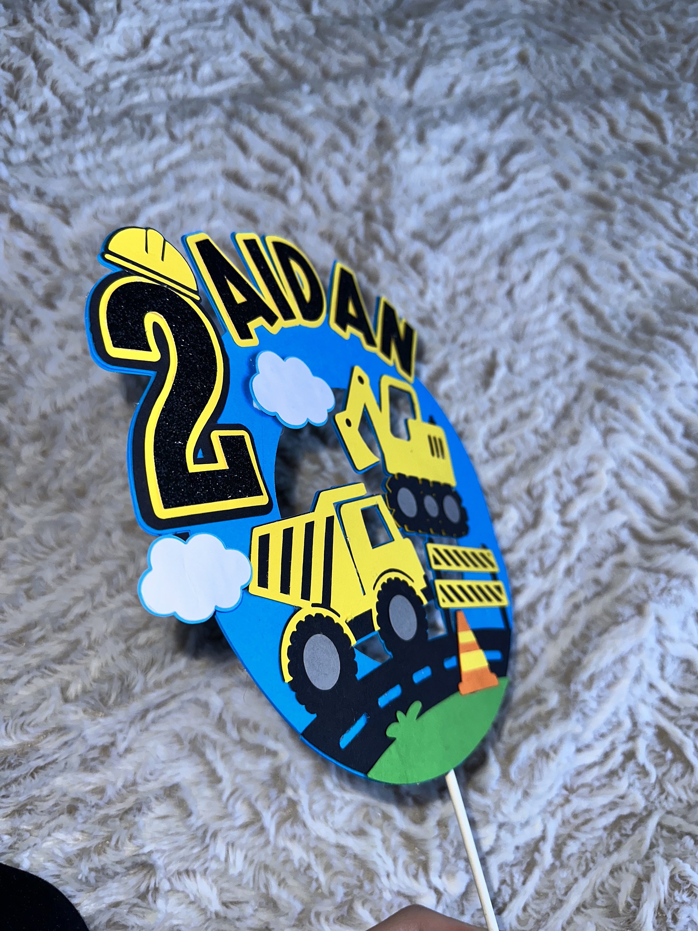 Personalised Birthday Cake Topper Digger Theme Cake - Etsy
