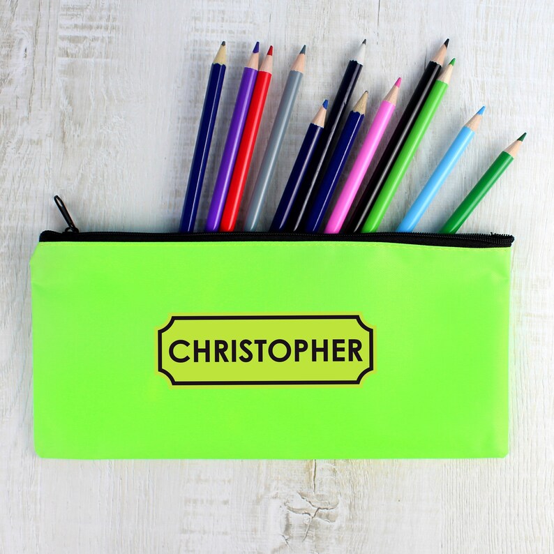 Personalised Green Pencil Case Back to School - Etsy