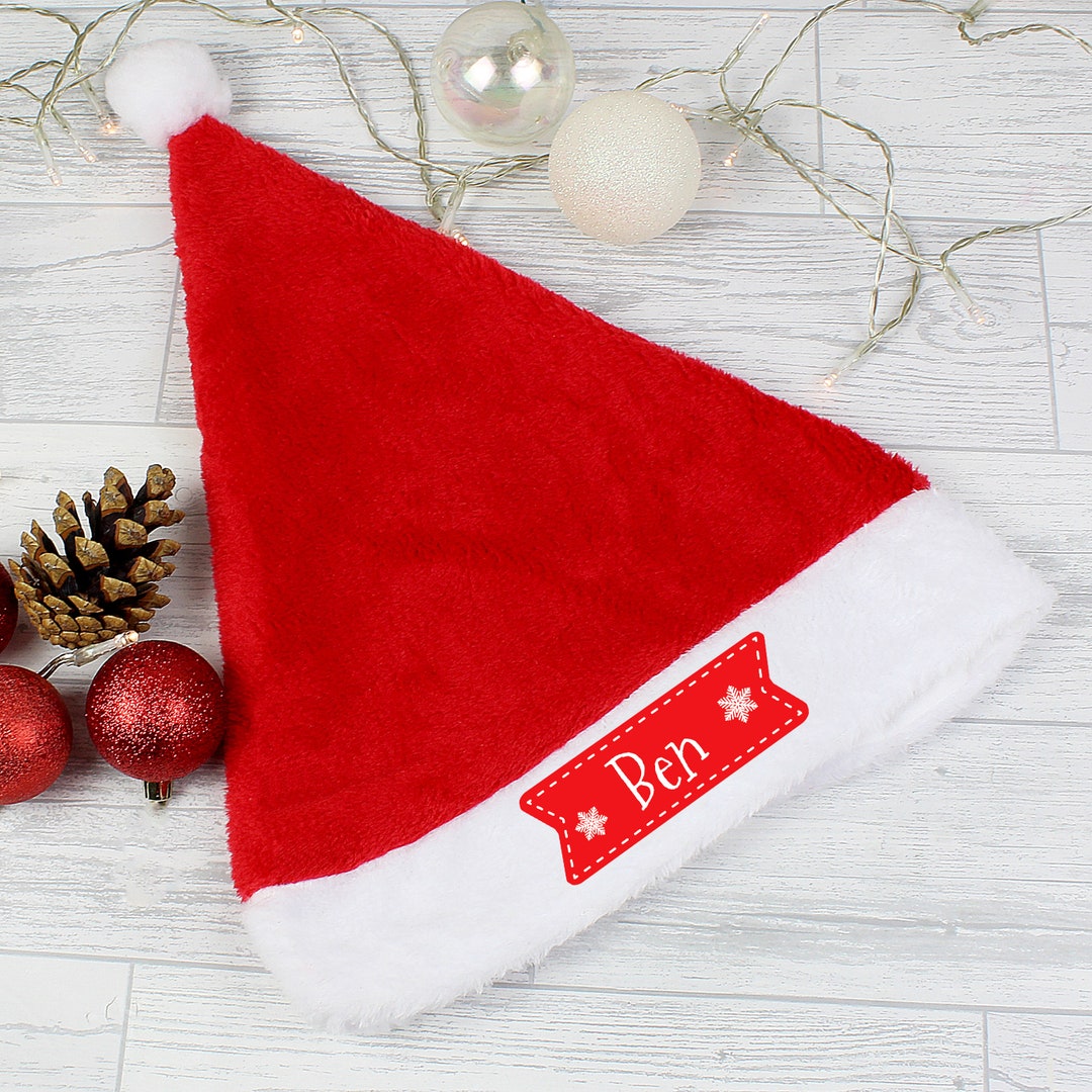 Personalised Snowflake Santa Hat - Etsy