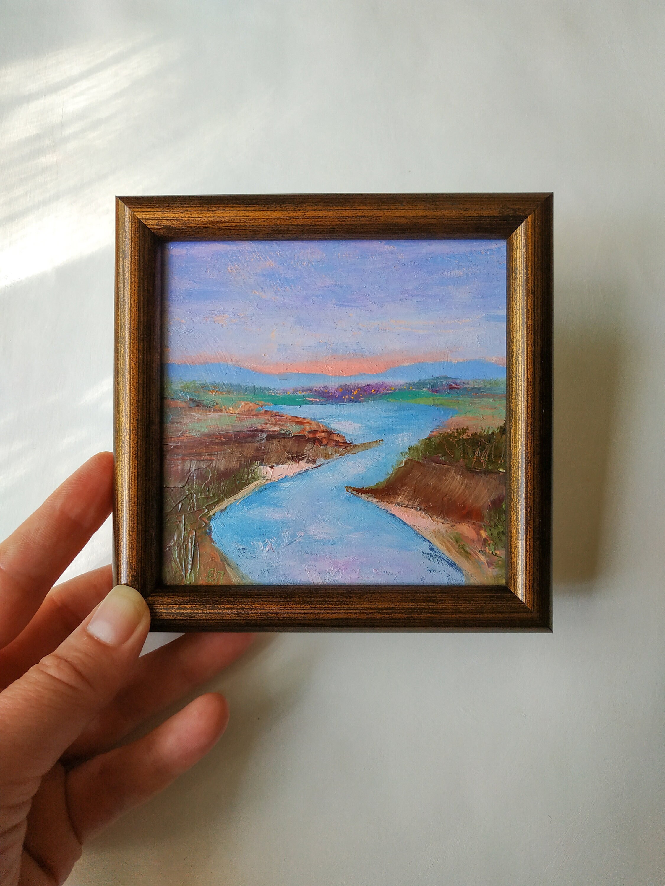 Small Abstract Landscape 4x4 Original Artwork Framed Oil - Etsy