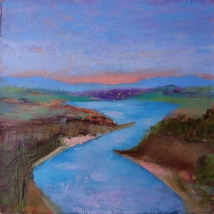 Small Abstract Landscape 4x4 Original Artwork Framed Oil - Etsy