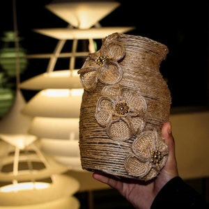 Flower Vase - Floral Jute Vase - Handmade Vase - Gift Vase - Etsy
