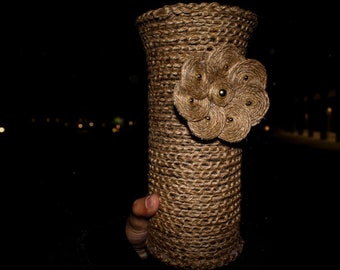 Flower Vase Floral Jute Vase Handmade Vase Gift Vase - Etsy