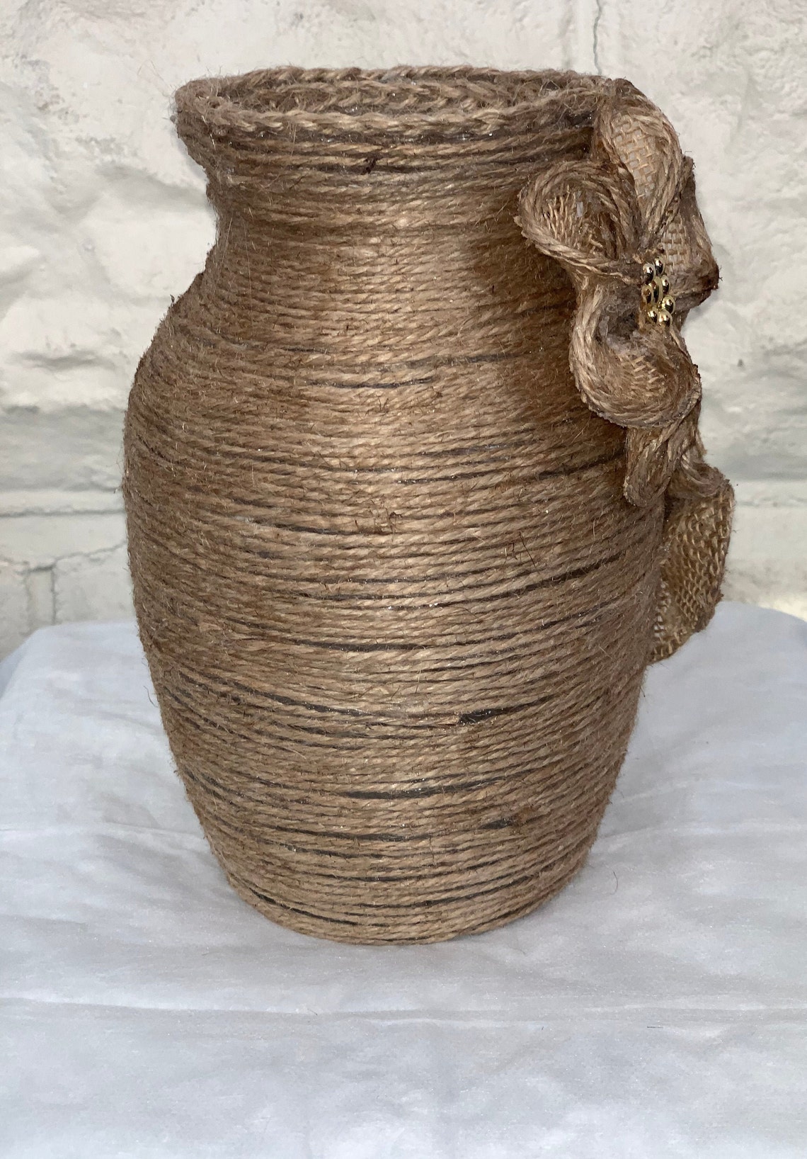 Flower Vase Floral Jute Vase Handmade Vase Gift Vase - Etsy