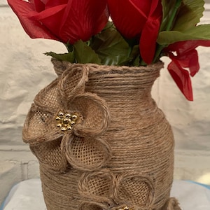 Flower Vase - Floral Jute Vase - Handmade Vase - Gift Vase - Etsy
