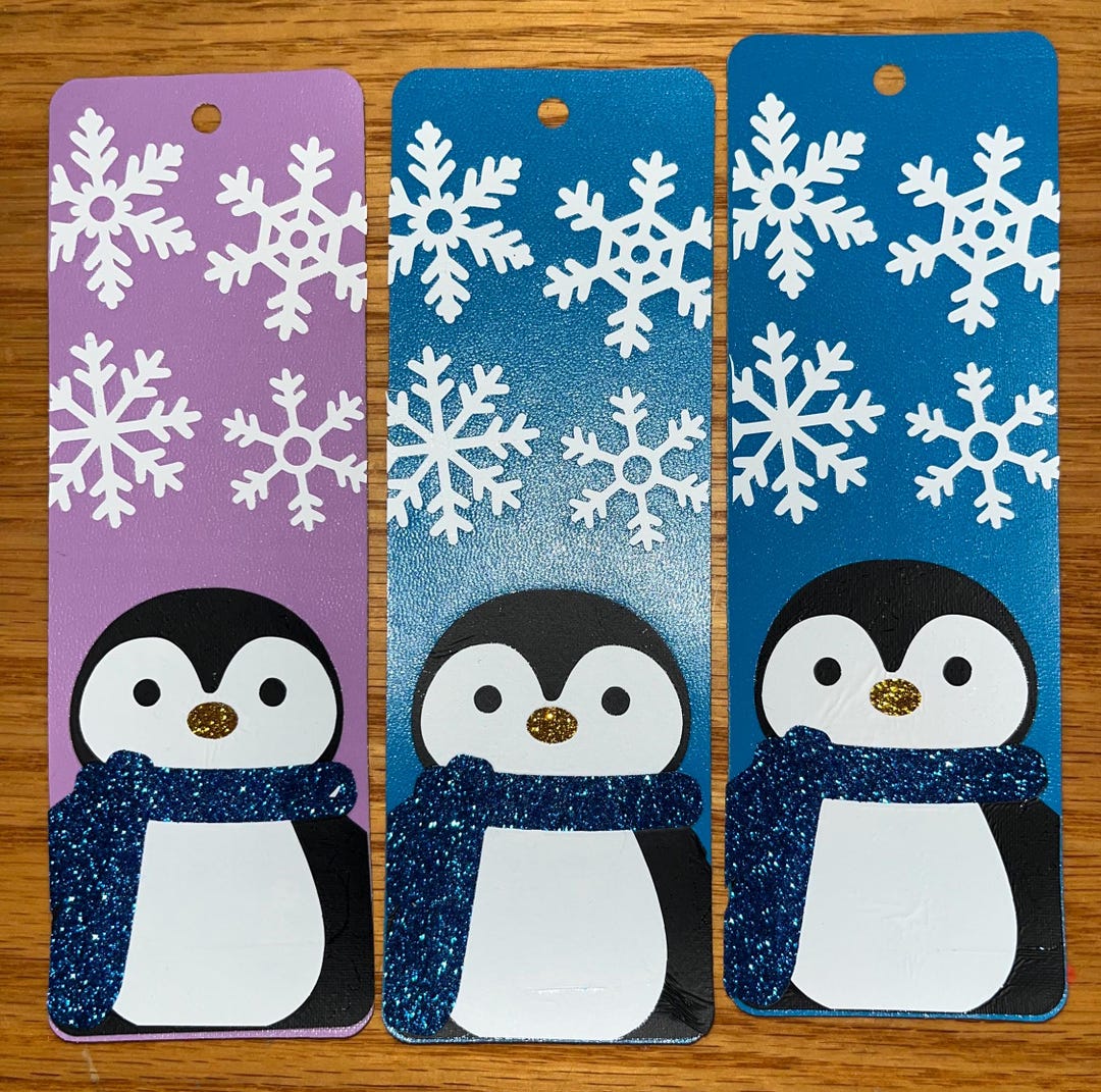 Faux Leather Winter Bookmarks With Foil Backing - Etsy