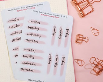 Days of the Week Planner Stickers Anna Script - Etsy