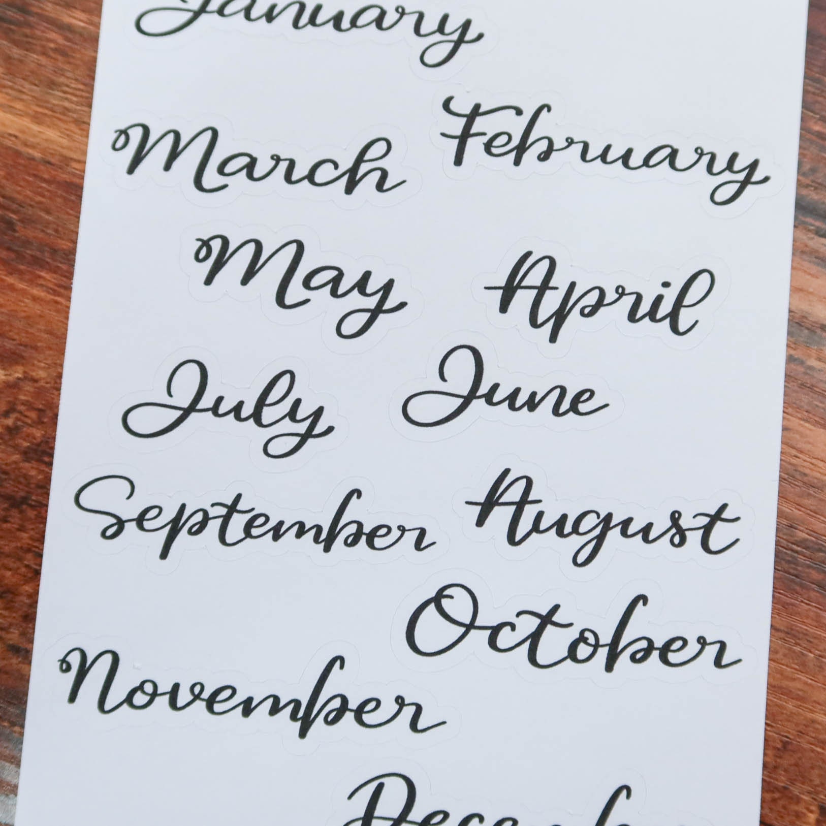 Script Month Stickers style 1 Month Header Planner - Etsy
