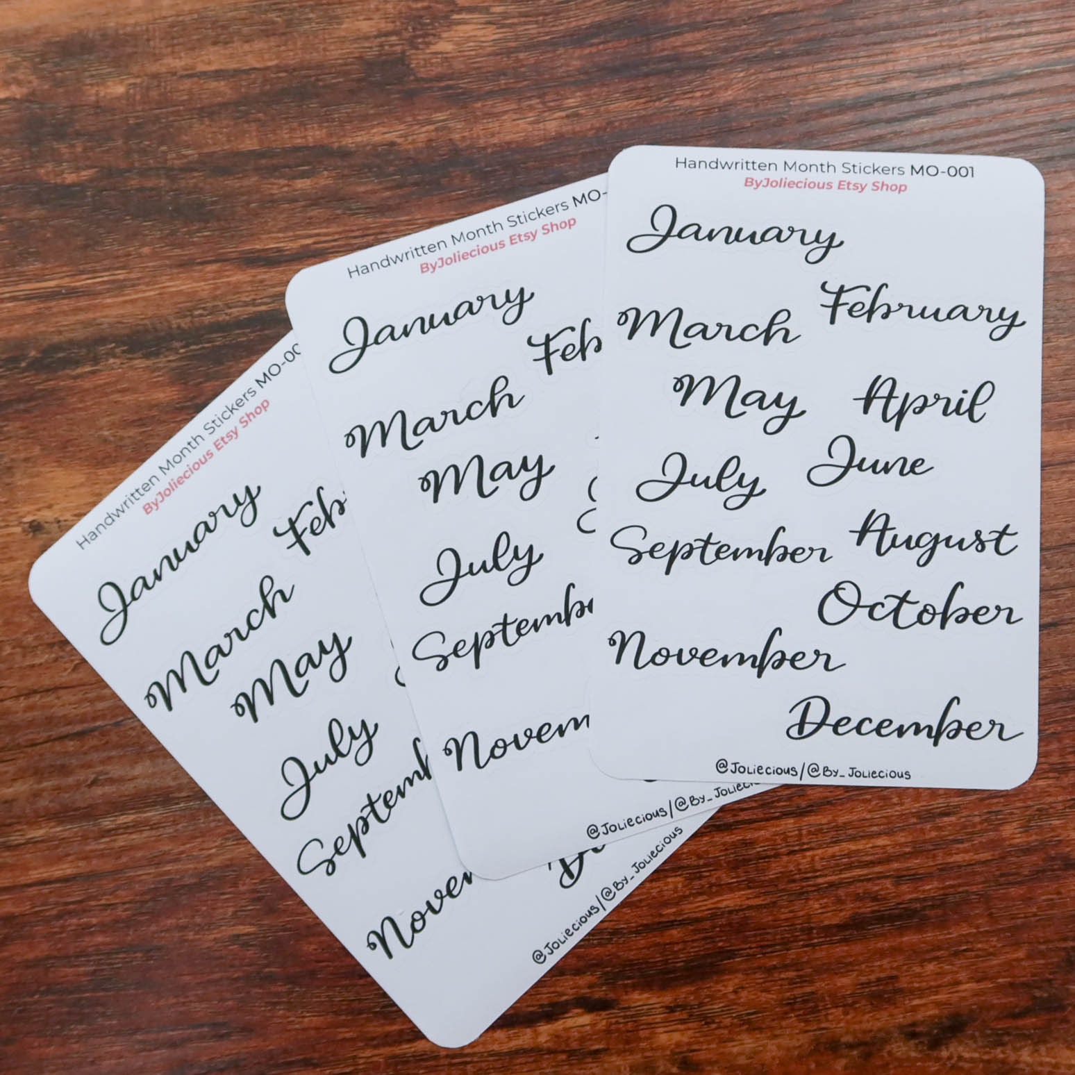 Script Month Stickers style 1 Month Header Planner - Etsy