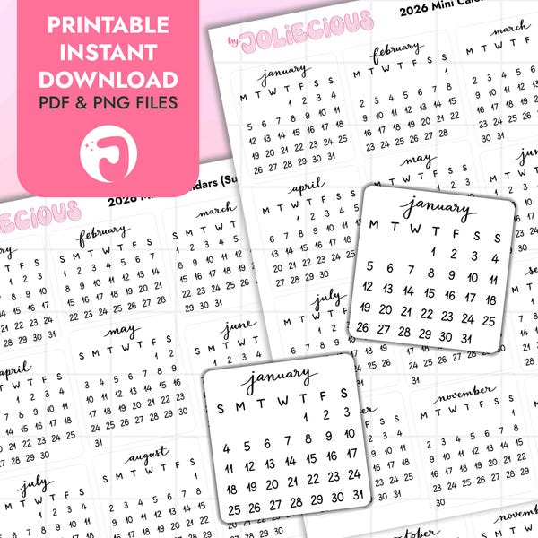 2026 Small Calendars - Etsy UK