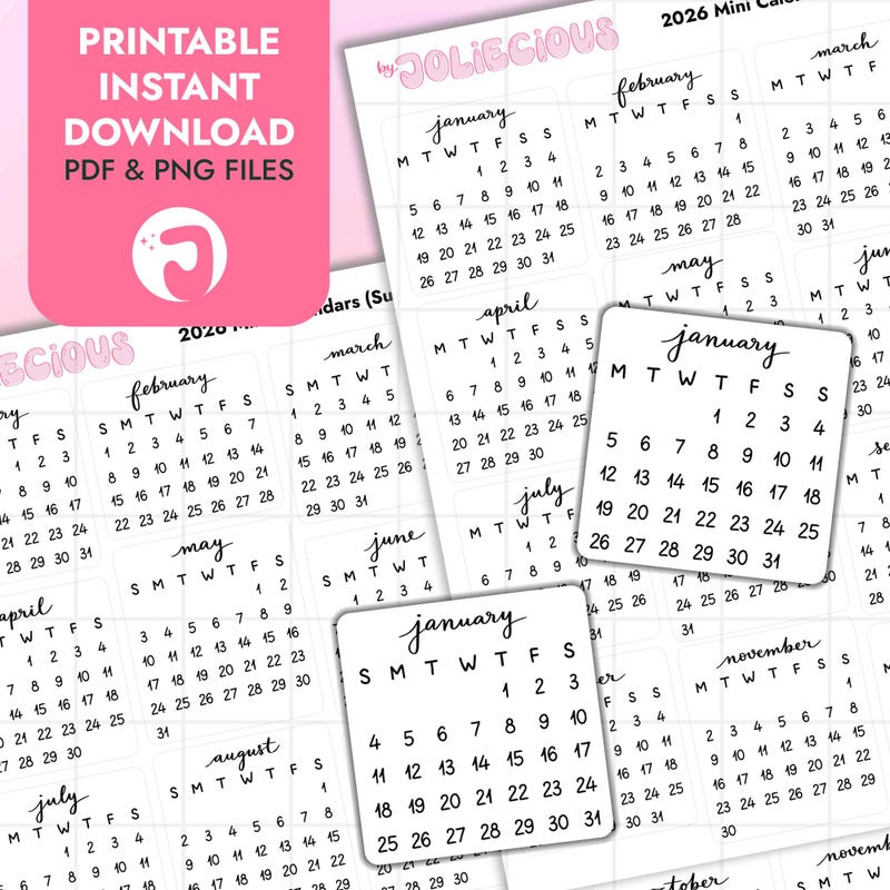 2026 Small Calendars - Etsy UK