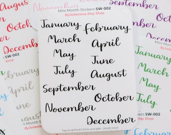Month Script Planner Stickers G024B - Etsy