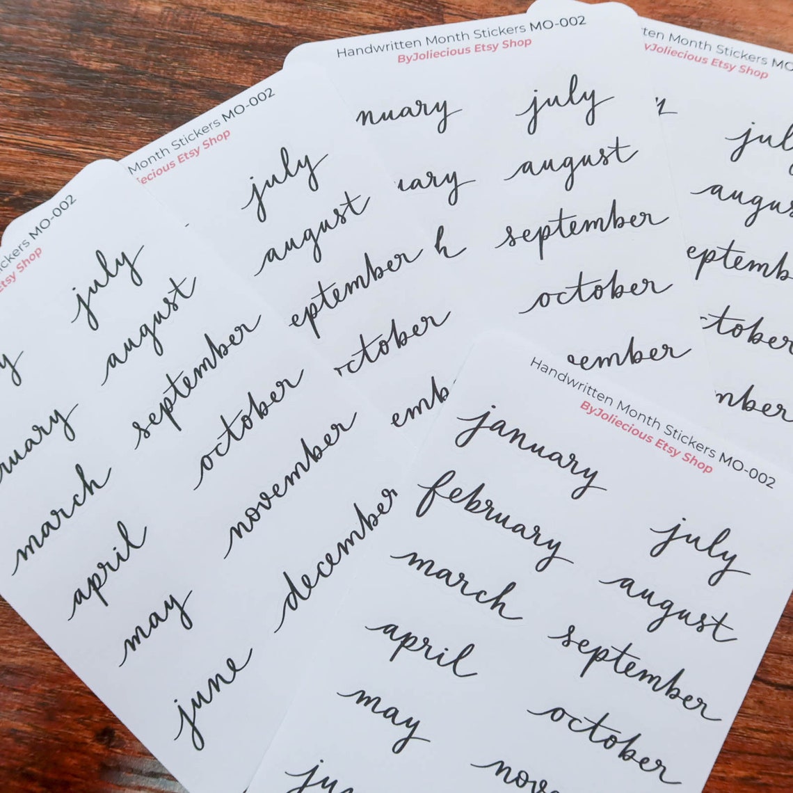 Script Month Stickers style 2 Month Header Planner - Etsy