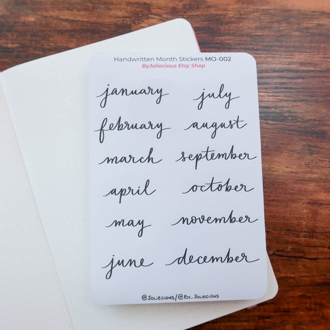 Script Month Stickers style 2 Month Header Planner | Etsy