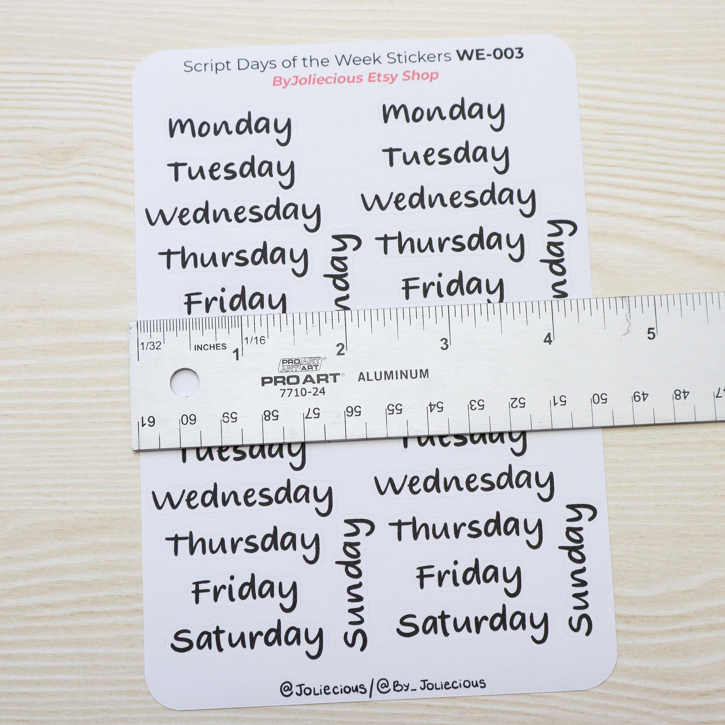 Script Days of the Week Planner Stickers Handwritten Weekday - Etsy