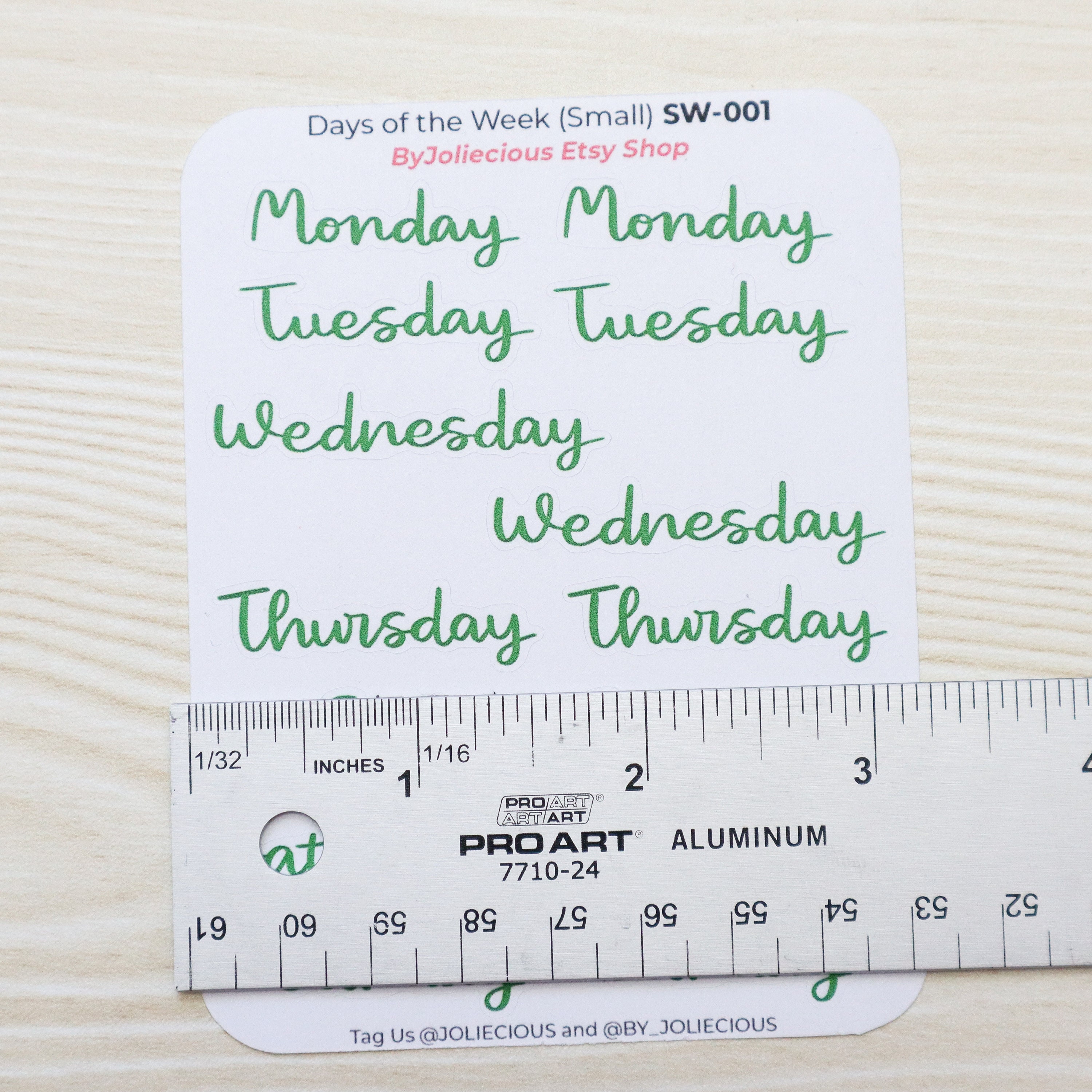 Small Script Days of the Week Planner Stickers Handwritten | Etsy