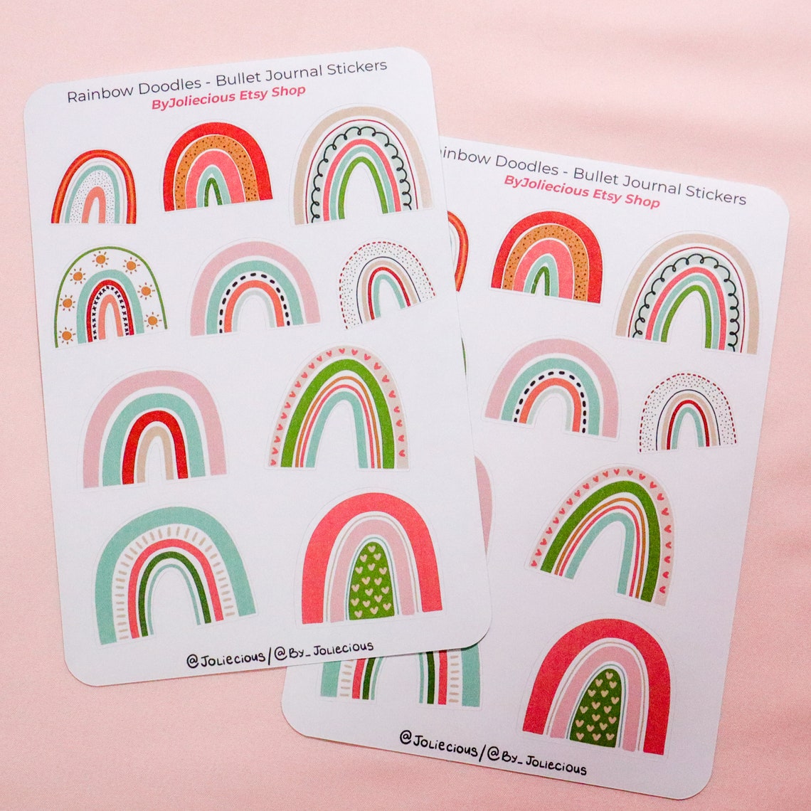 Rainbow Sticker Sheet Cute Abstract Rainbow Bullet Journal - Etsy