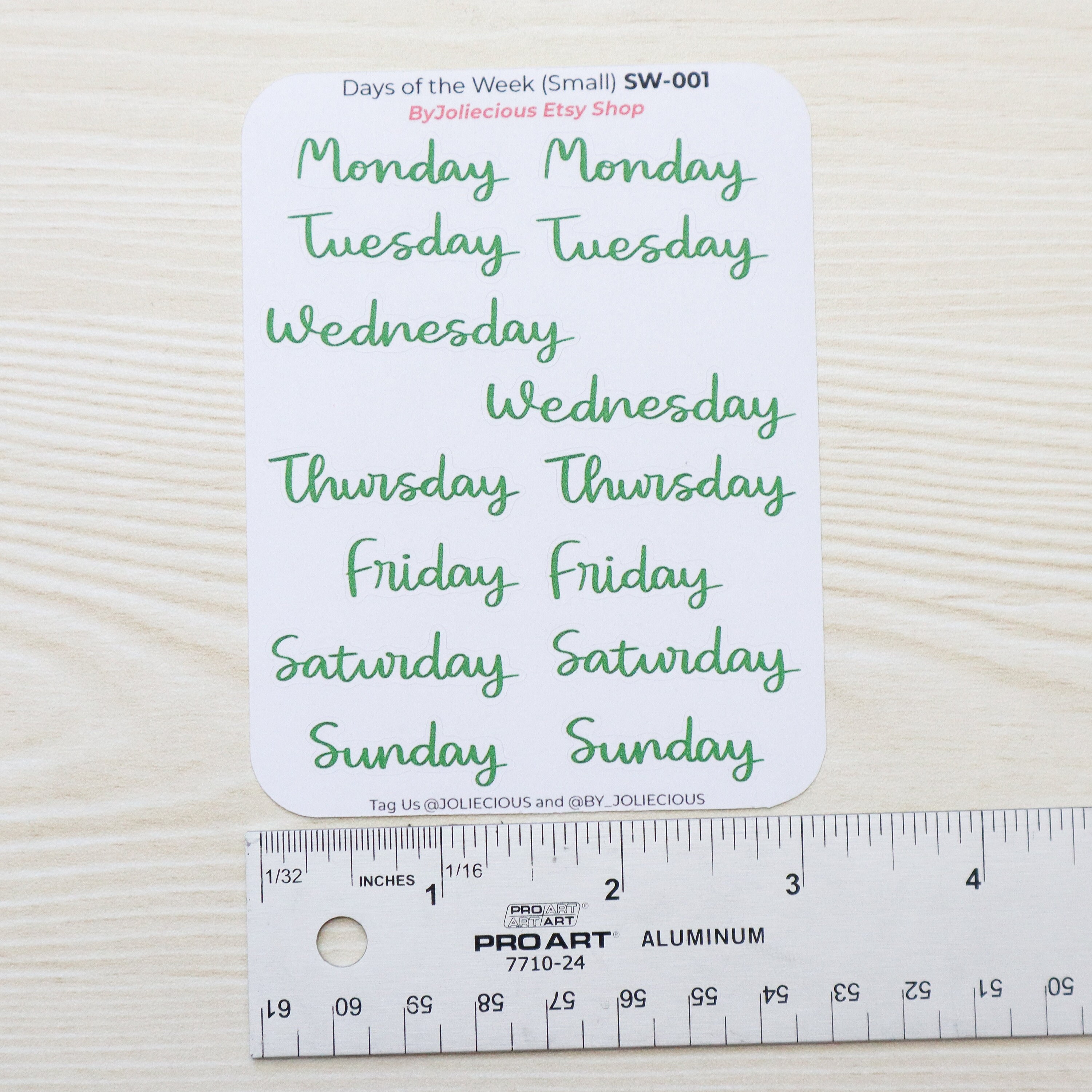 Small Script Days of the Week Planner Stickers Handwritten | Etsy