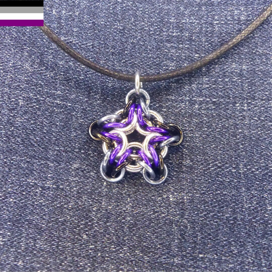 Ace Asexual Fidget Necklace LGBTQ+ Pride Star Chainmail - Etsy