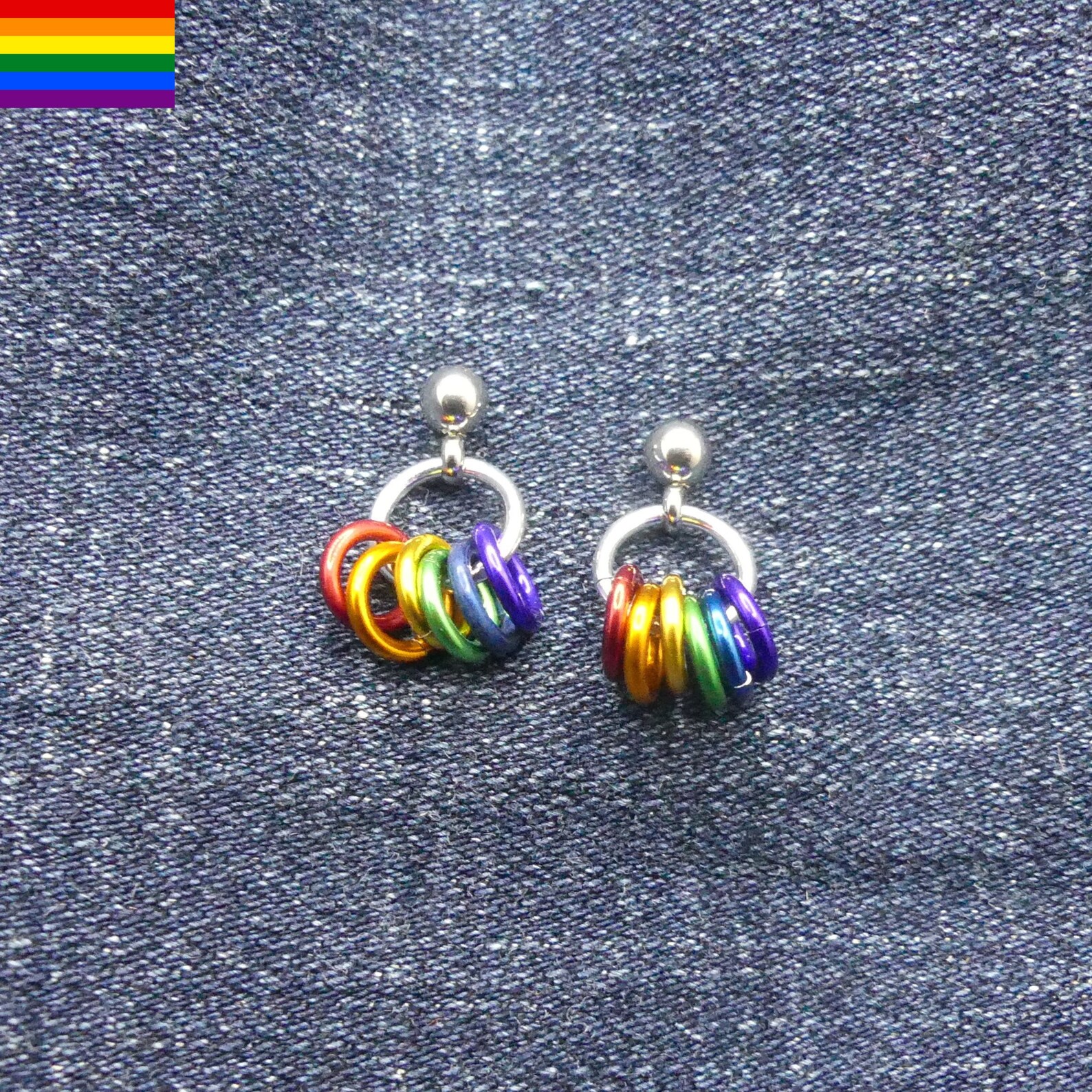 Rainbow Post Fidget Earrings LGBTQ Pride Stim Jewelry - Etsy