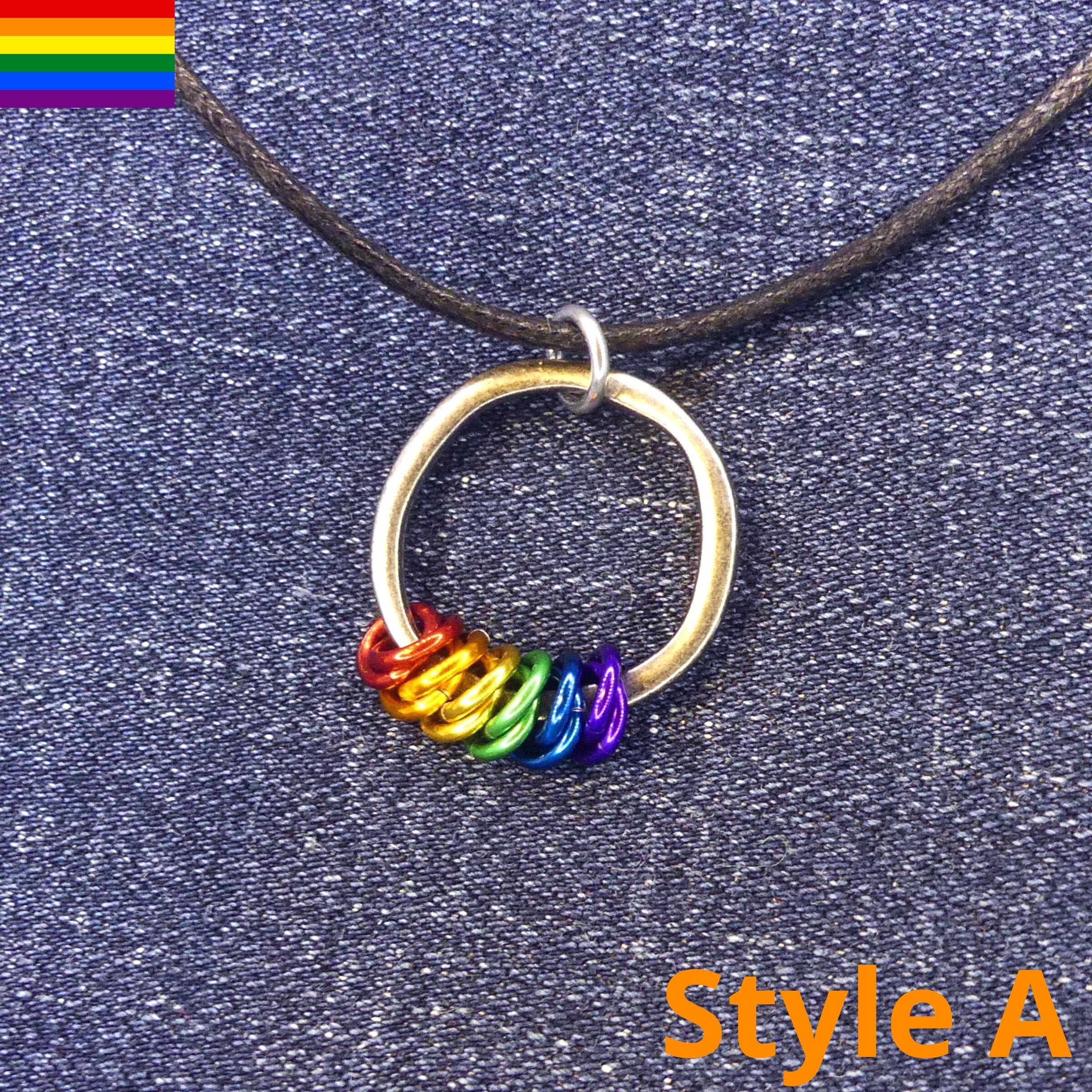 Collar de fidget arco iris LGBTQ Pride Chainmail | Etsy