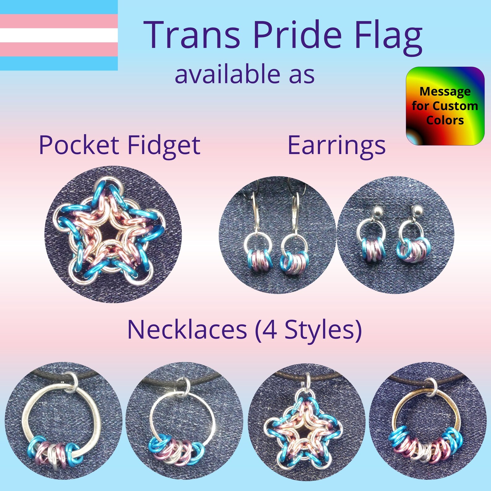 Trans Transgender Pridestar LGBTQ Pocket Fidget Stim Pride | Etsy