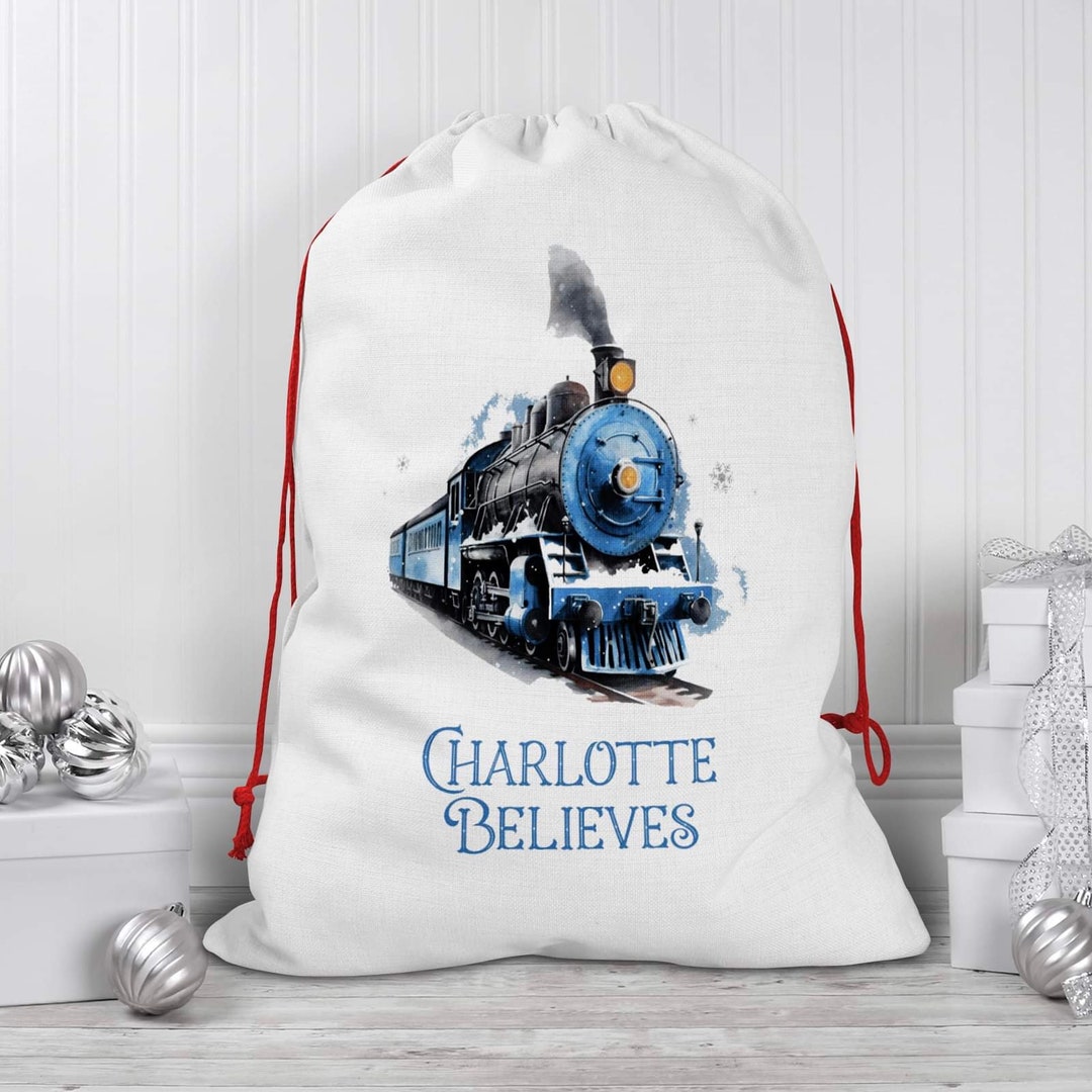 Personalised Christmas Santa Sack Christmas Train Christmas - Etsy