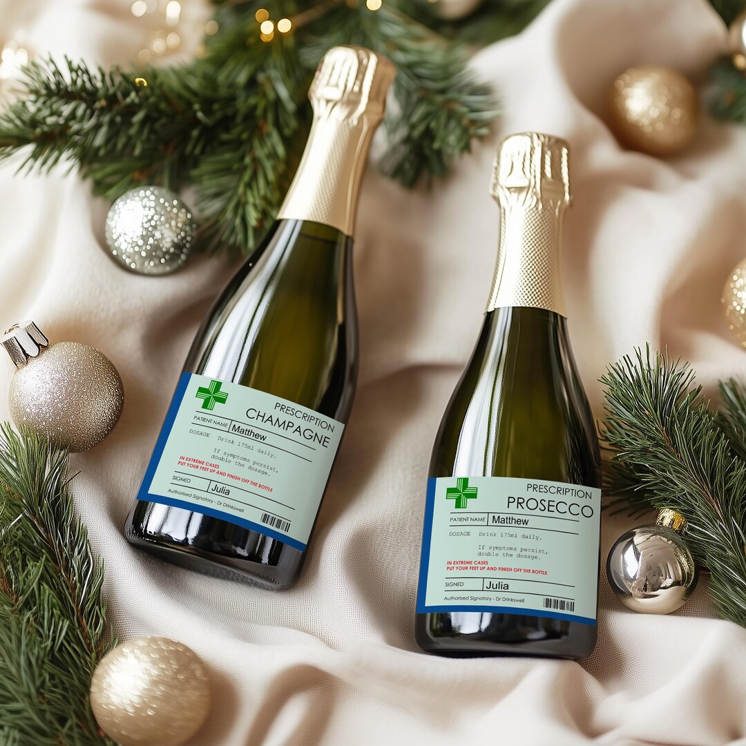 Prosecco Bottle Label, Digital Download, Print Your Own, Novelty Funny ...