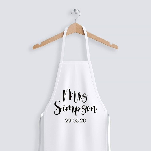 Personalised Mrs Apron Personalised Newlywed Gift Bride | Etsy