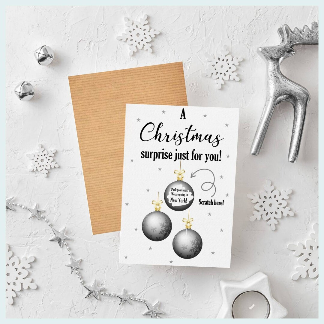Personalised Christmas Scratch Card, Christmas Surprise Card, Scratch ...
