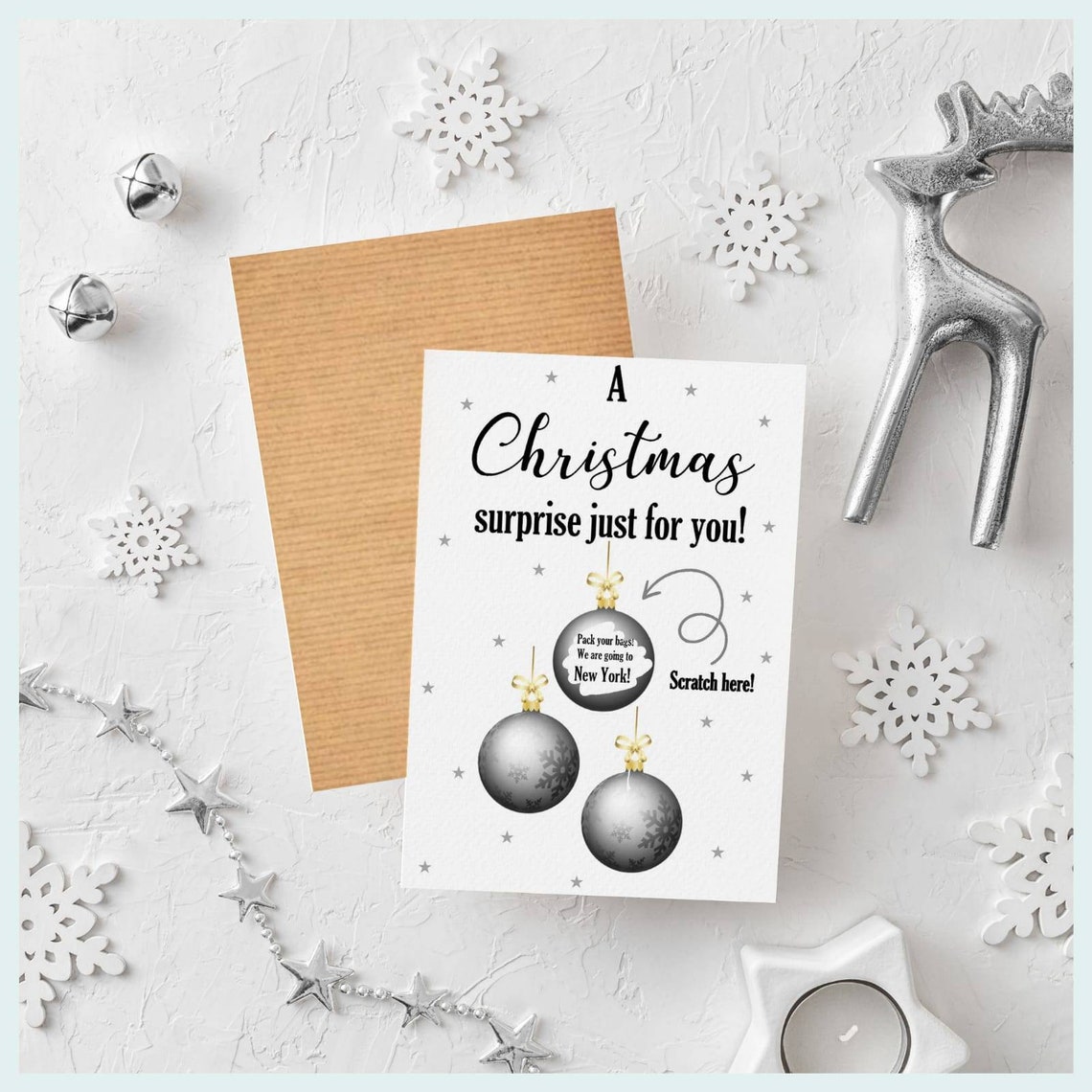 Personalised Christmas Scratch Card Christmas Surprise Card - Etsy