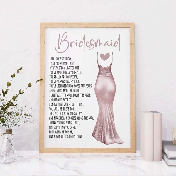 Bridesmaid Poem - Etsy UK