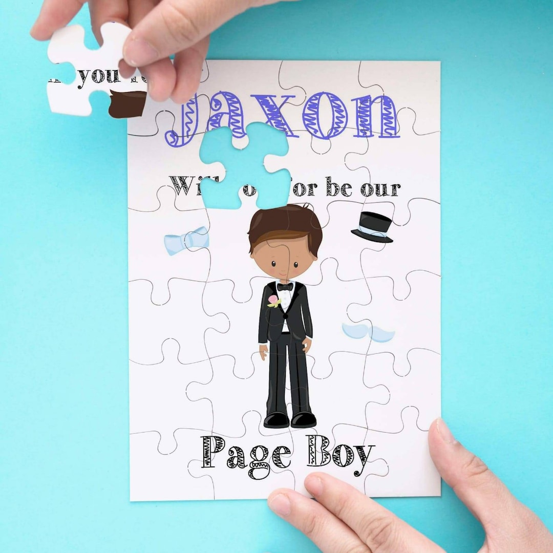 Personalised Page Boy Proposal Jigsaw, Page Boy Proposal Gift ...