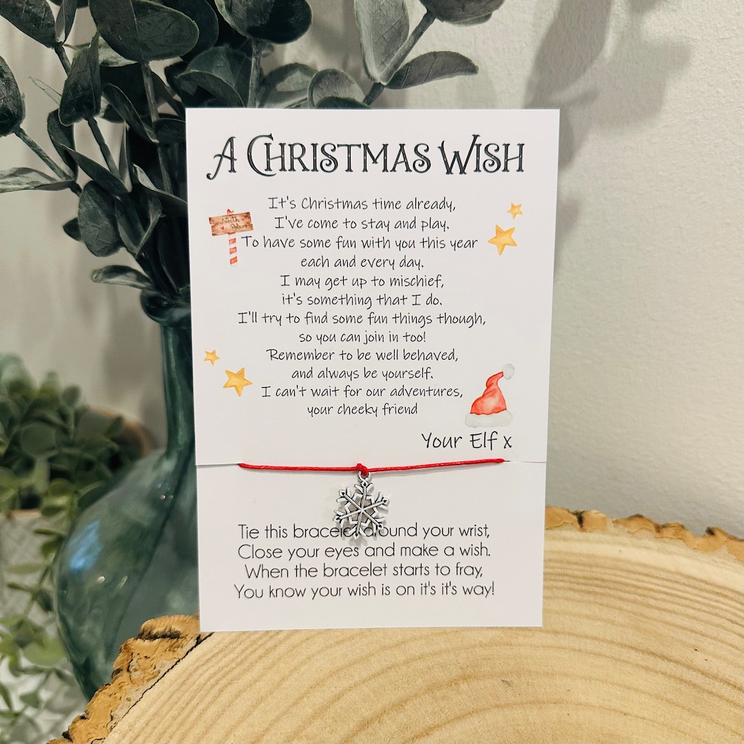 Elf Arrival Wish Bracelet, Christmas Wish Bracelet, Party Favour, Cheap ...