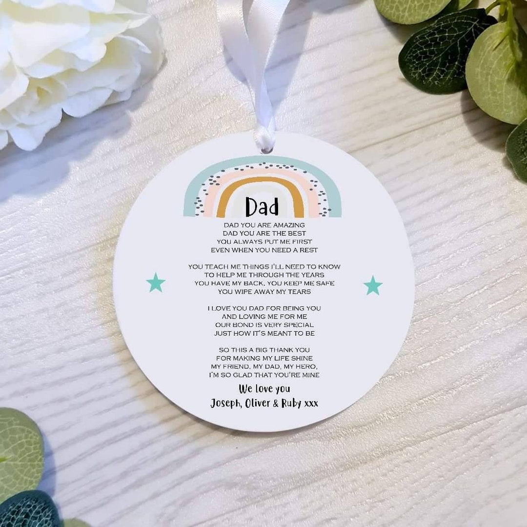 Personalised Dad Plaque, Best Dad Ever, Dad Poem, Fathers Day Plaque ...