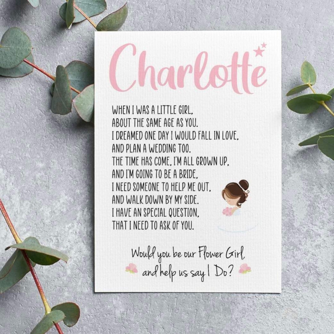 Personalised Flower Girl Proposal Card, Wedding Proposal, Bridal Party ...