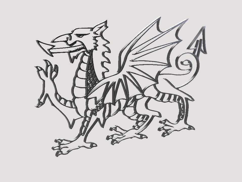Welsh Dragon .svg .png .stl 2D and 3D Model Direct Download, Wales CAD ...