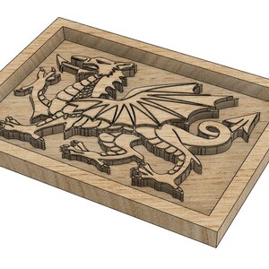 3D Welsh Dragon .STL Wood Carving Design Wales National Flag for STL ...
