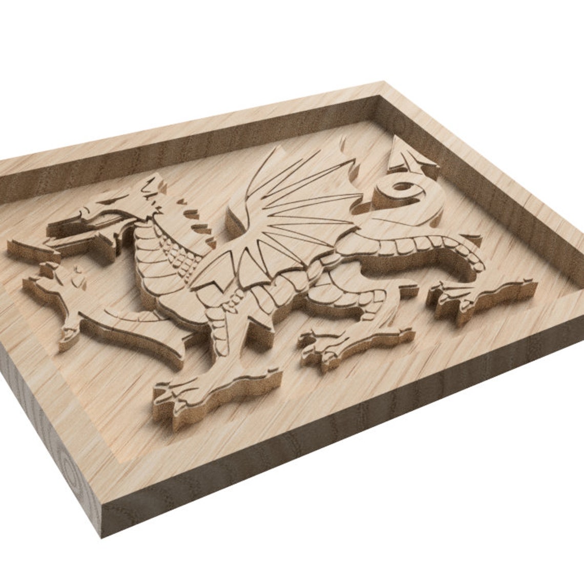 3D Welsh Dragon .STL Wood Carving Design Wales National Flag for STL ...
