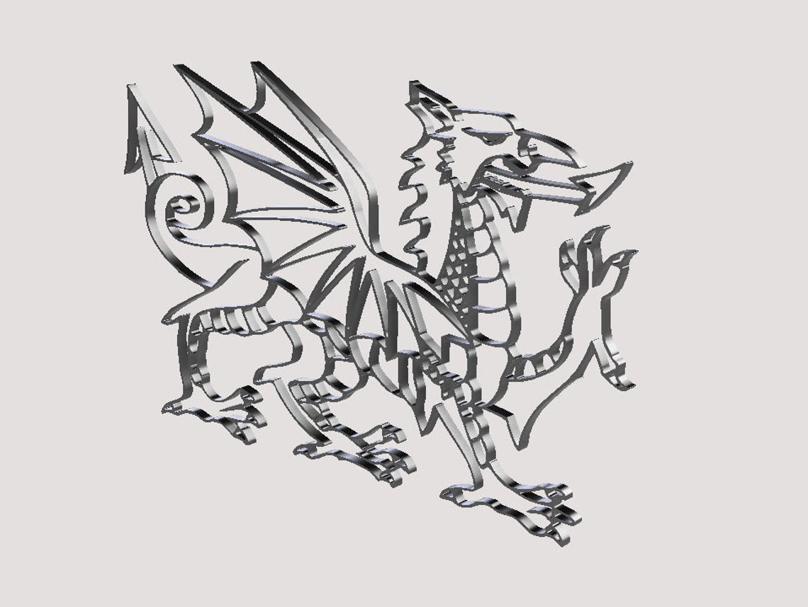 Welsh Dragon .svg .png .stl 2D and 3D Model Direct Download, Wales CAD ...
