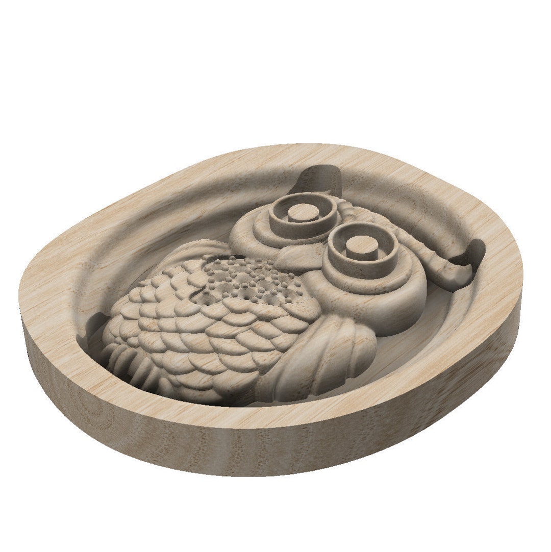 3D Owl Stl Model in Hollow, CAD CAM CNC Ready, Wood Craft Carving, Real ...