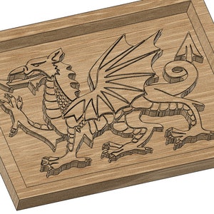 3D Welsh Dragon .STL Wood Carving Design Wales National Flag for STL ...