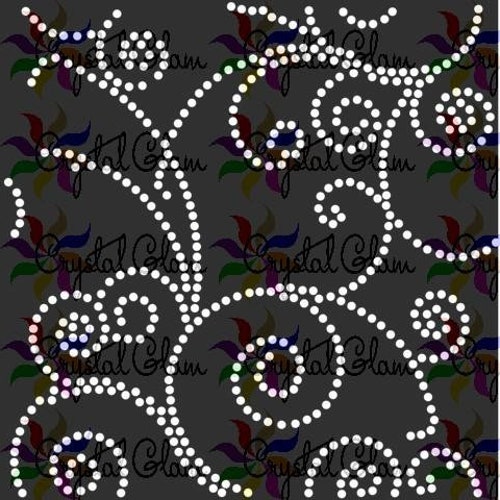 Small SIMPLE SWIRLS Rhinestone Download File | Etsy