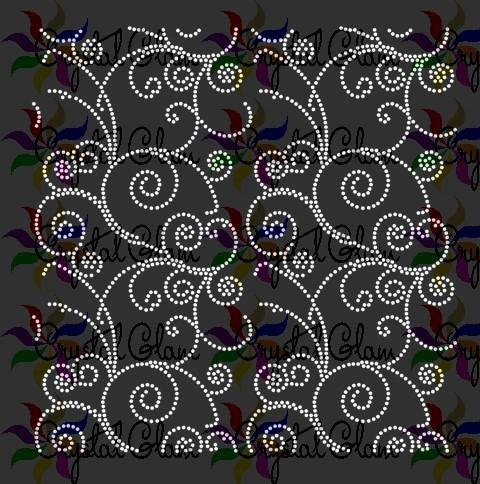 Small SIMPLE SWIRLS Rhinestone Download File - Etsy