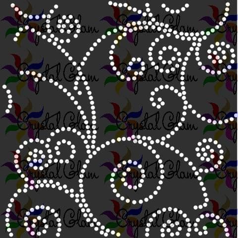 Medium SIMPLE SWIRLS Rhinestone Download File - Etsy