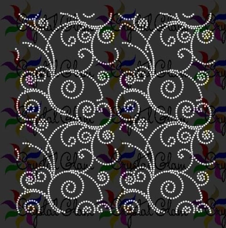Medium SIMPLE SWIRLS Rhinestone Download File - Etsy