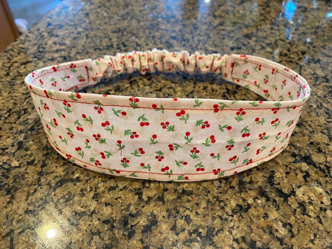 Cherry Headband, Small Cherry Headband, Pink Headband, Fabric Headband ...
