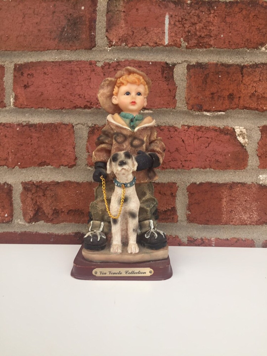 Vintage via Veneto Collection Figurine Boy and Dog Figurine - Etsy