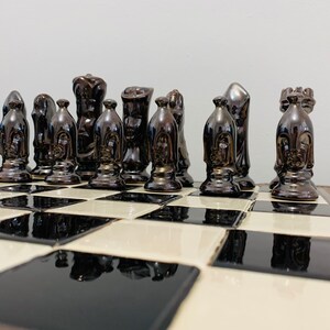 Vintage Ceramic Chess Set, Raku Ceramic Duncan Chess Set Handmade ...