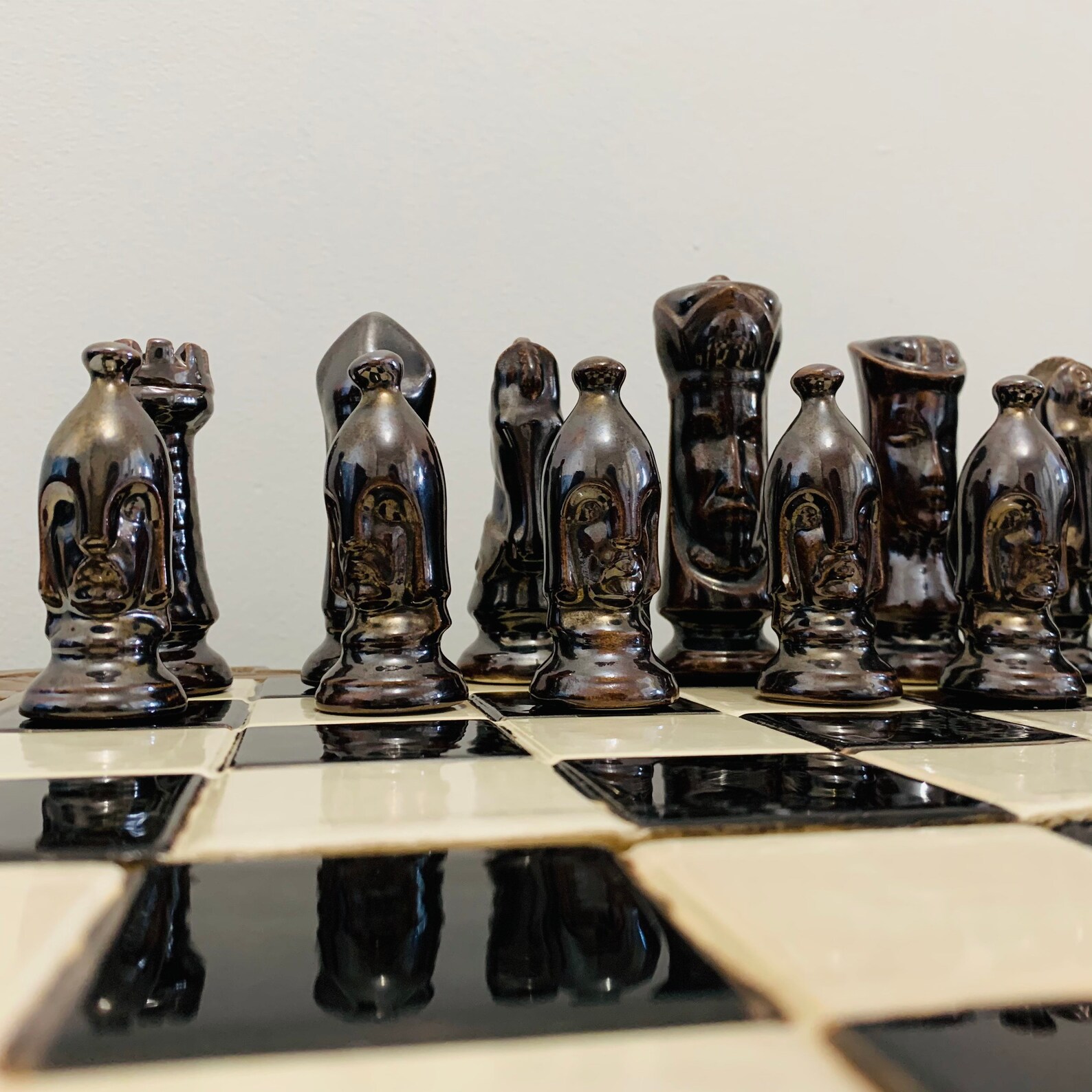 Vintage Ceramic Chess Set Raku Ceramic Duncan Chess Set - Etsy